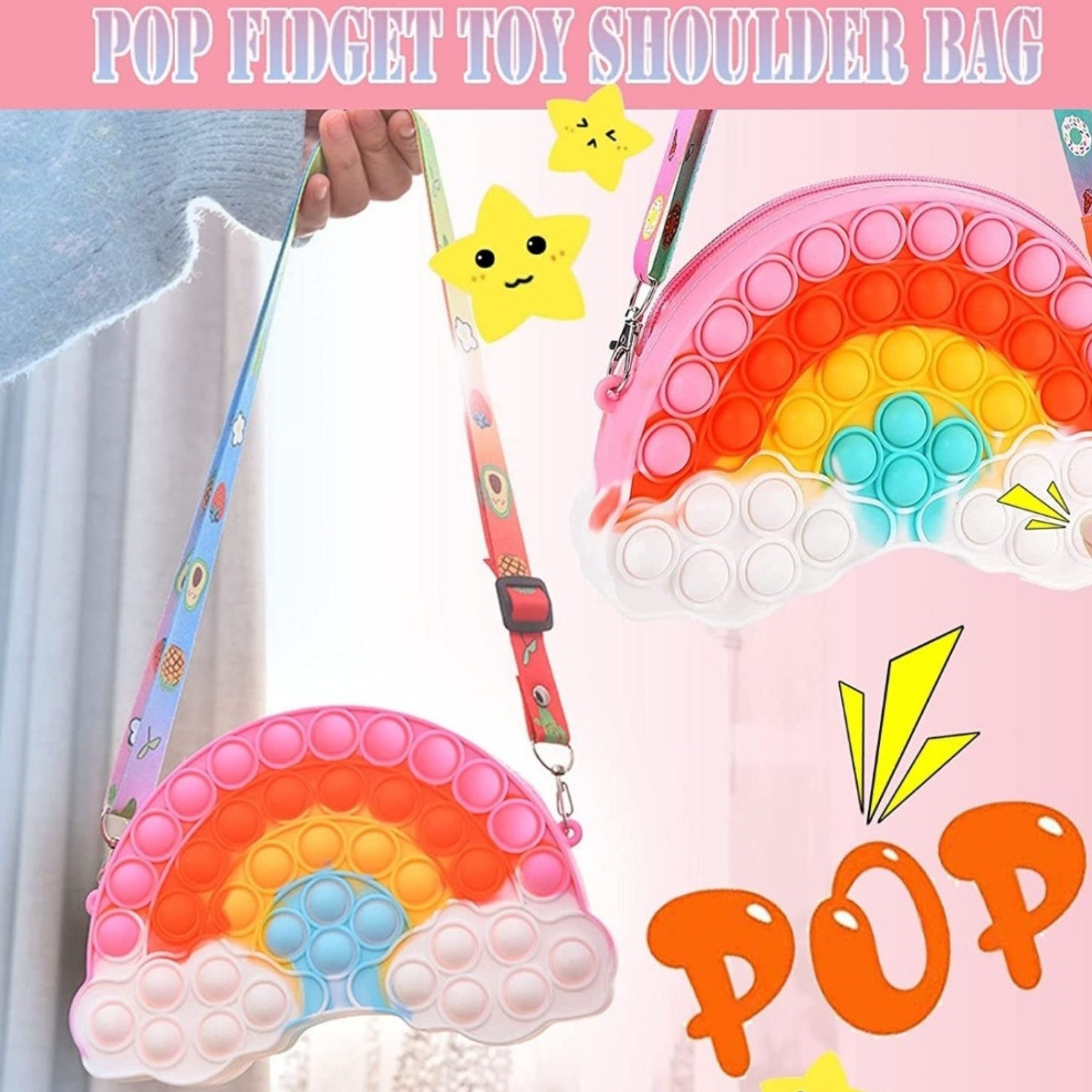 Bundle 2 Pcs: Pop Backpack for Kids & Shoulder Bag, Rainbow - Etsy