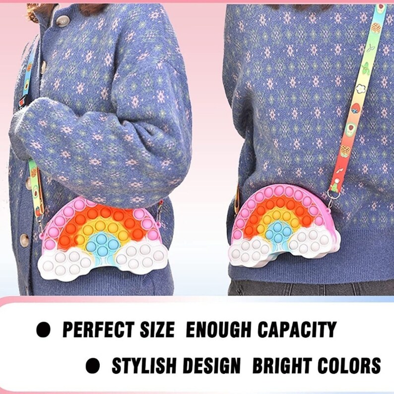 Bundle 2 Pcs: Pop Backpack for Kids & Shoulder Bag, Rainbow - Etsy
