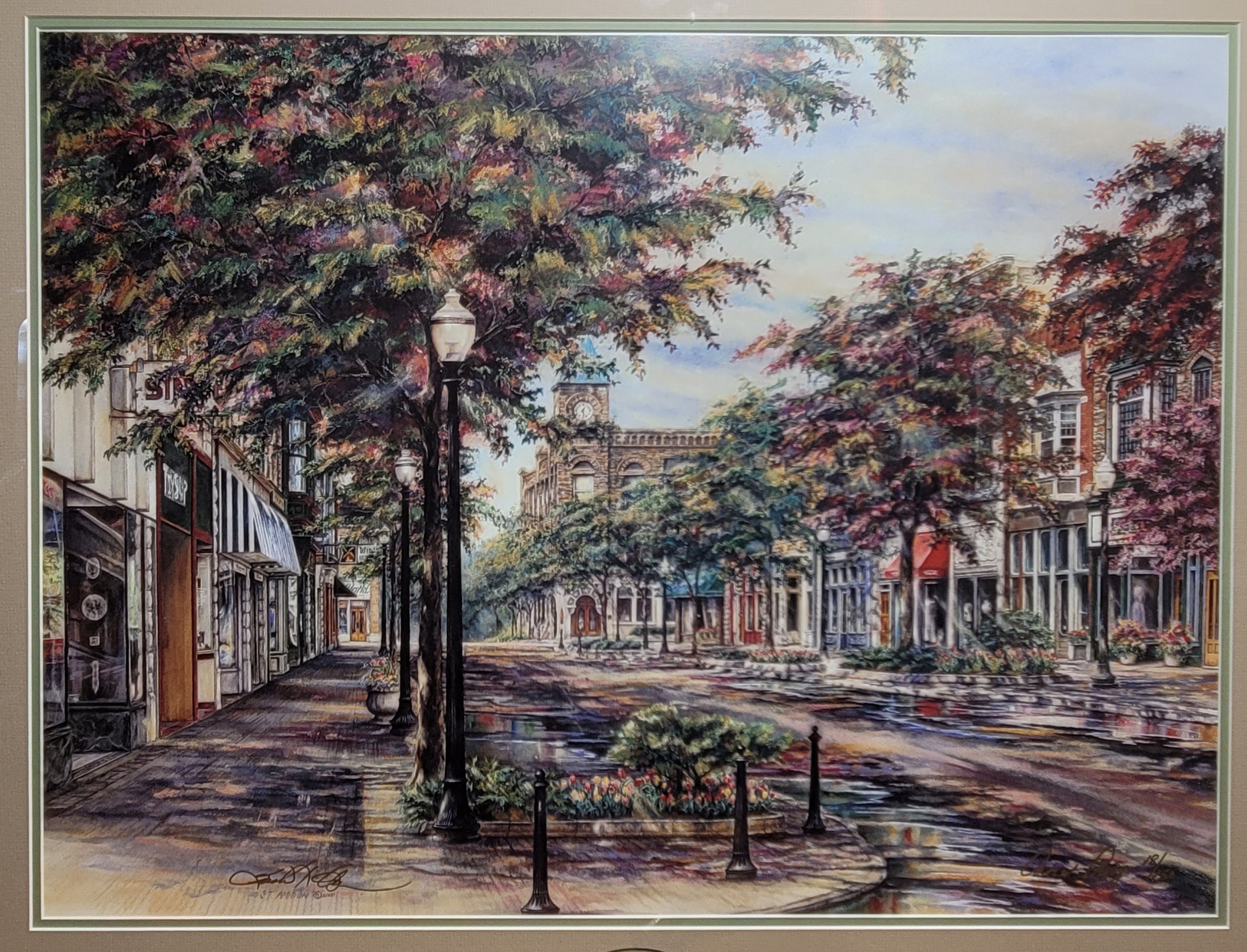 Susan T. Amidon "afternoon on Eighth Street" Artist Proof/framed/ltd Ed ...