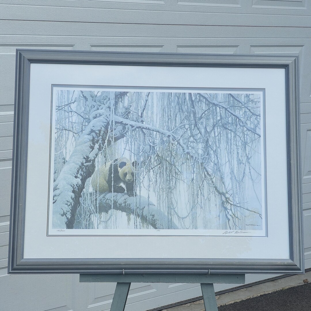 Robert Bateman Winter Filigree Giant Panda S/N COA 1785/9600 Framed ...
