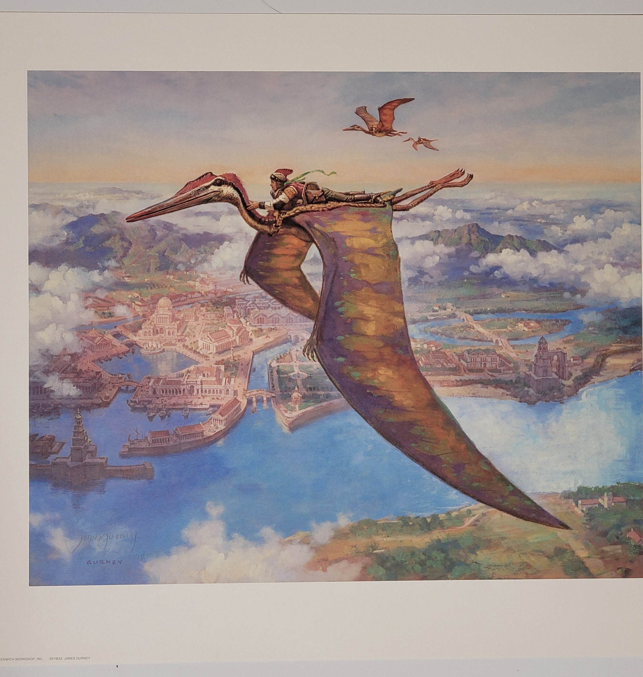 James Gurney "dinotopia: Skybax Rider" Lithograph 1992 Signed/numbered ...