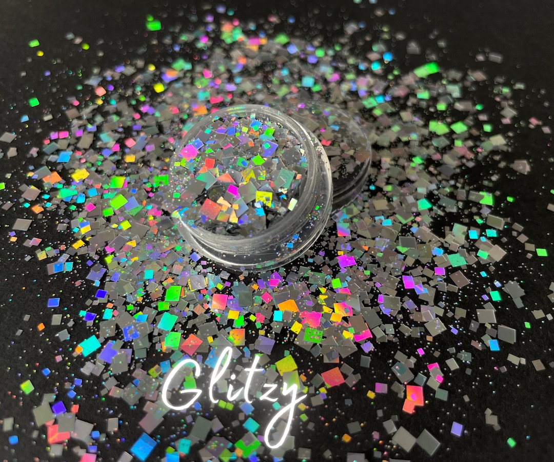 Glitter, Silver Holographic Glitter, Square Glitter, Square Silver ...