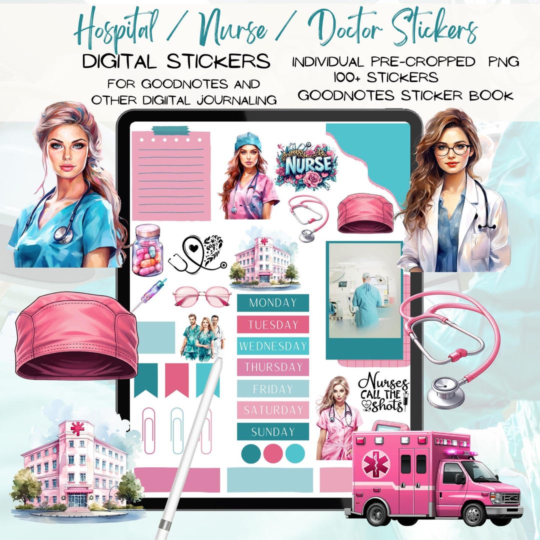 Hospital/ Nurse/doctor GOODNOTES Stickers,nurse Digital Stickers,doctor ...