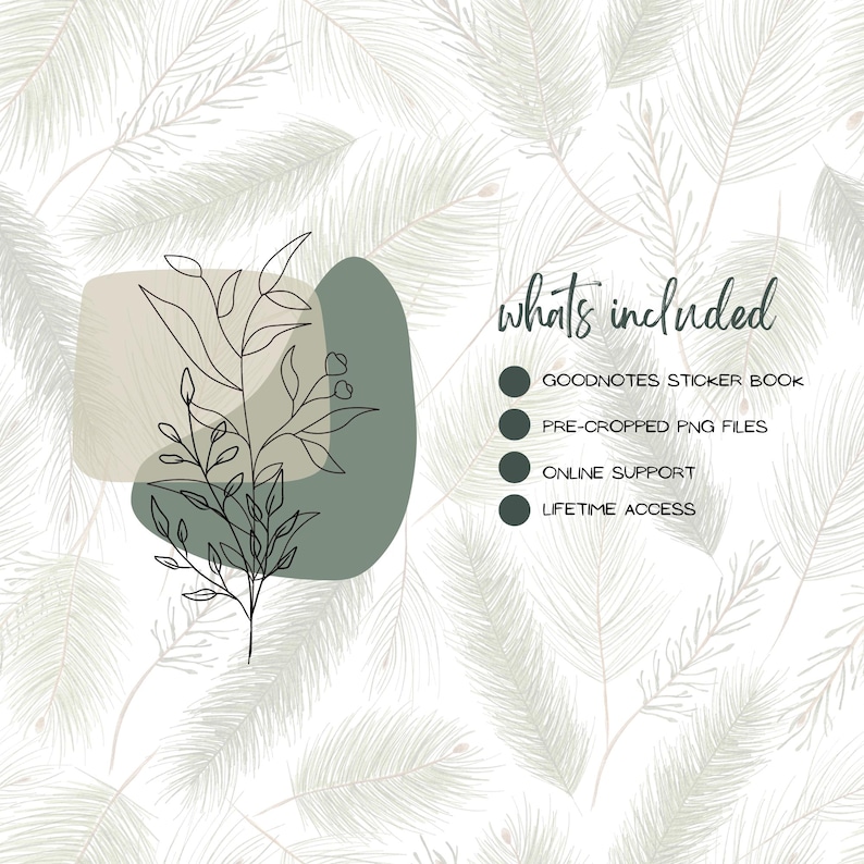 GREEN Aesthetic GOODNOTES STICKERS, Digital Stickers, Green Digital ...