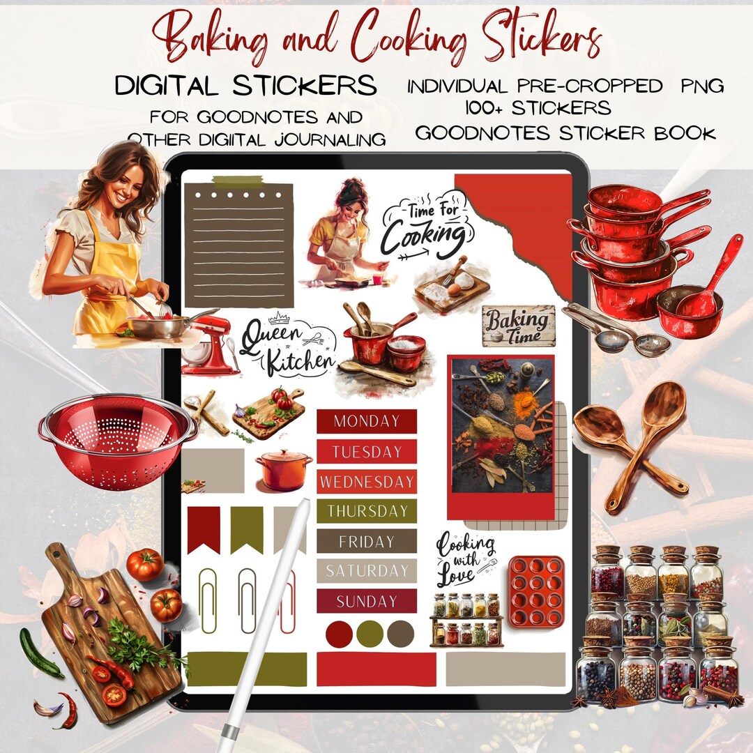 BAKING and COOKING GOODNOTES Stickers, Baking Digital Stickers, Cooking ...