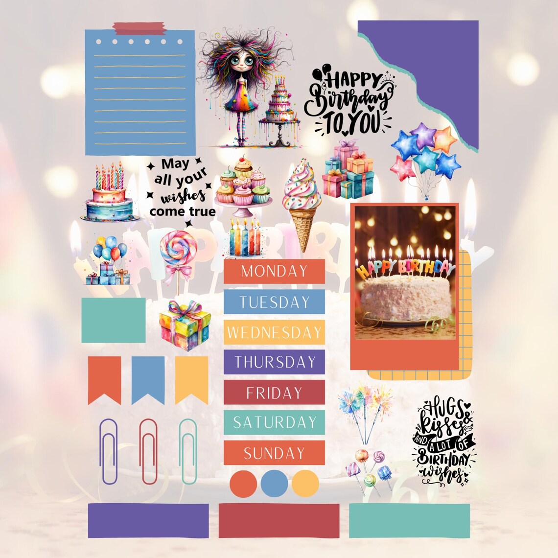 Birthday Goodnotes Stickers: Digital Planner Decorations (PNG ...