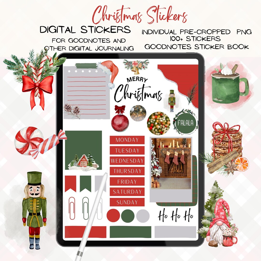 Christmas Goodnotes Stickers, Digital Journaling, iPad Stickers - Etsy