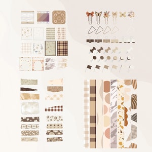 Brown and Beige AESTHETIC GOODNOTES STICKERS, Digital Stickers, Brown ...