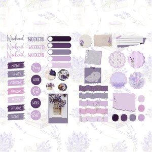 Lavender Purple Goodnotes Stickers, Digital Journaling (PDF & PNG) - Etsy