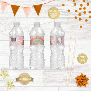 EDITABLE GROOVY Water Bottle Labels Groovy One Two Groovy Lets - Etsy