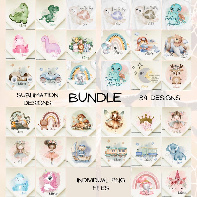 BABY NURSERY SUBLIMATION Bundle, Toddler Baby Sublimation Design Png ...