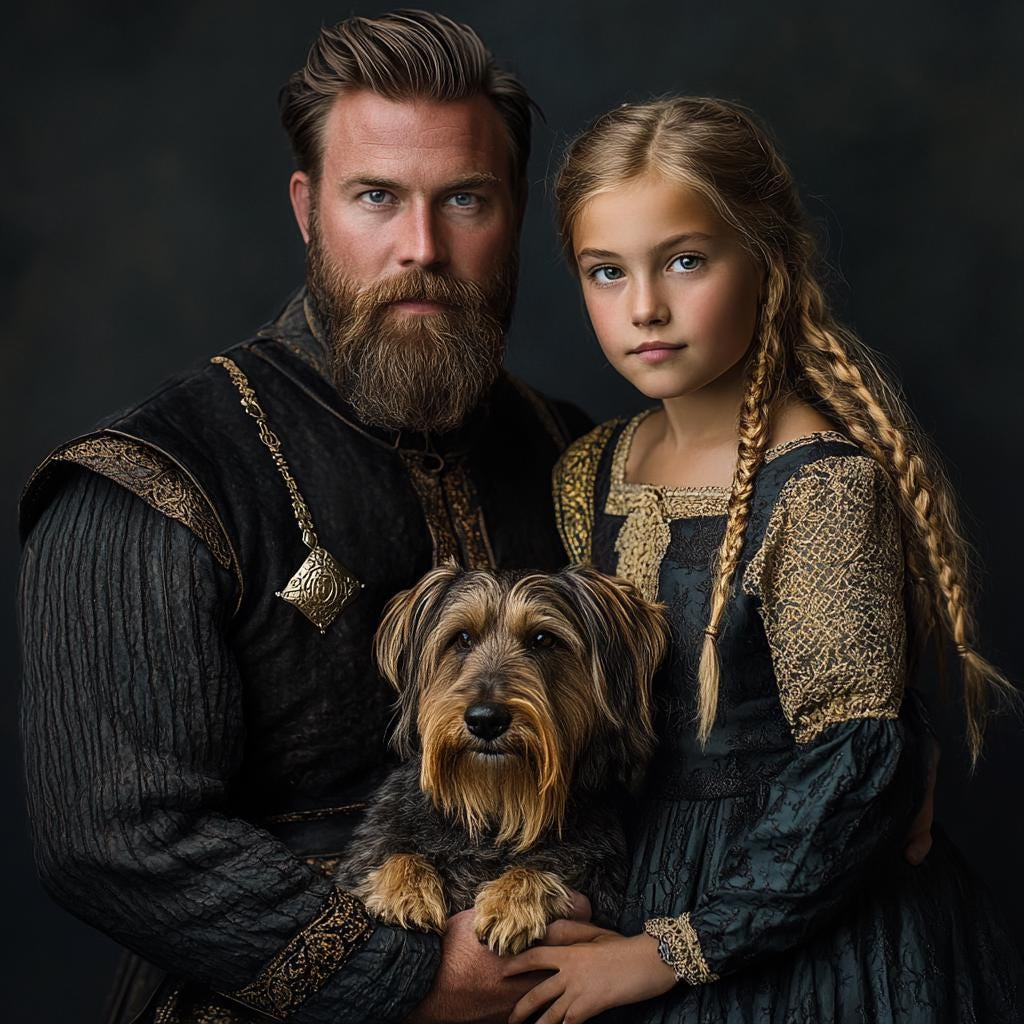 Viking Family Pet Portrait: Custom Renaissance Royal Art (digital ...