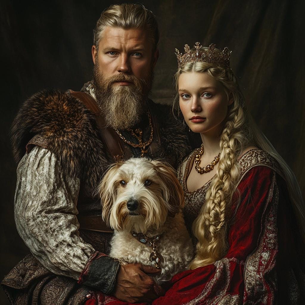 Viking Family Pet Portrait: Custom Renaissance Royal Art (digital ...