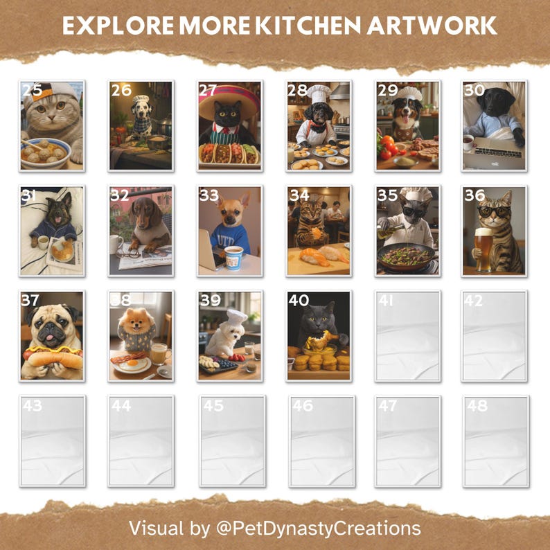 Custom Pet Chef Portrait: Funny Dog Cafe Kitchen Art (digital Download ...
