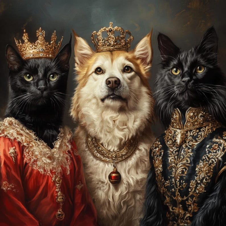 Custom Royal Pet Portrait: Renaissance Style, Regal Pet Art (digital ...