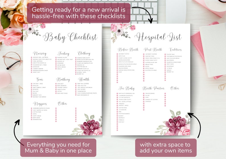 Baby Essentials Checklist Newborn Checklist Printable Bundle Baby ...