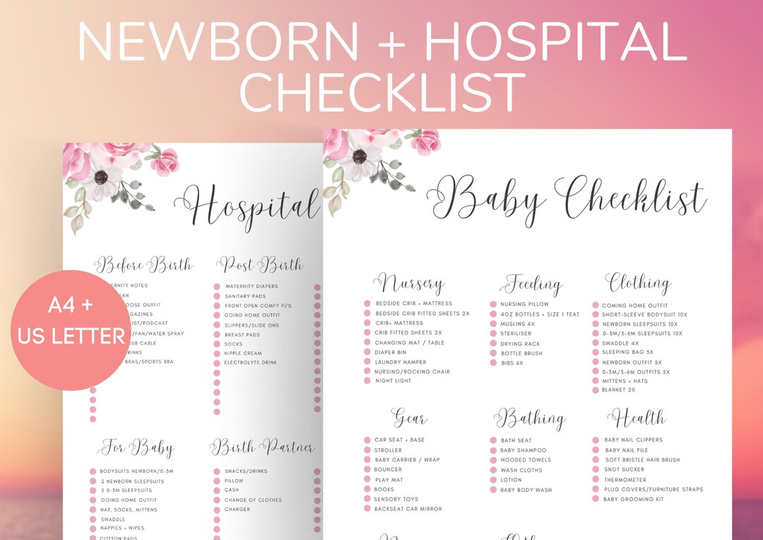 Baby Essentials Checklist Newborn Checklist Printable Bundle Baby ...