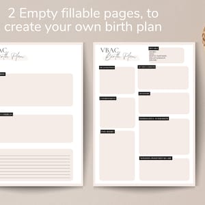 Vbac Birth Plan Template Printable Birth Plan Natural Birth Plan Birth ...