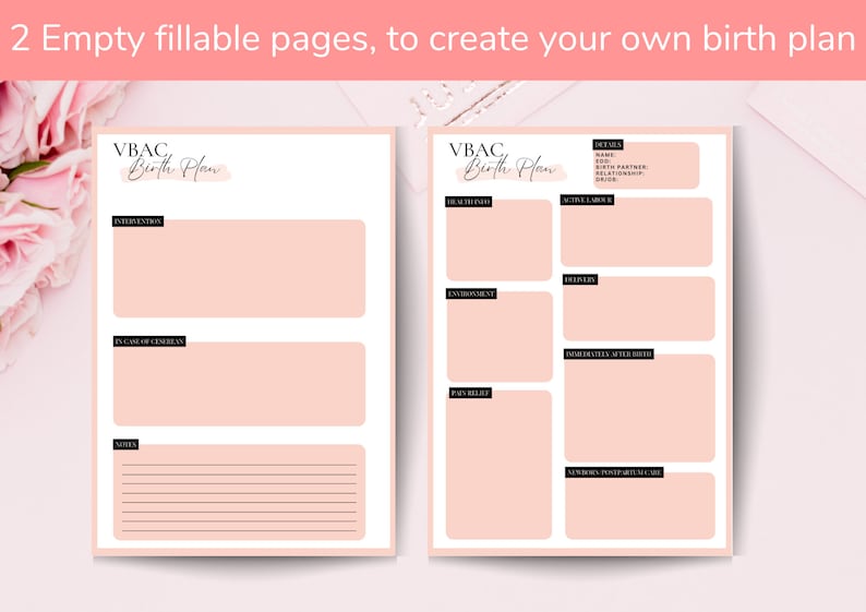 Vbac Birth Plan Template Printable Birth Plan Natural Birth Plan Birth ...