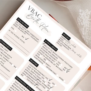 Vbac Birth Plan Template Printable Birth Plan Natural Birth Plan Birth ...