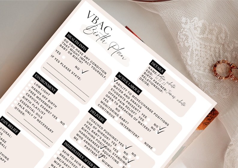 Vbac Birth Plan Template Printable Birth Plan Natural Birth Plan Birth ...