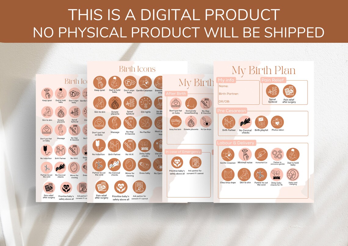 C Section Birth Plan Visual Birth Plan Template Cesarean Birth ...