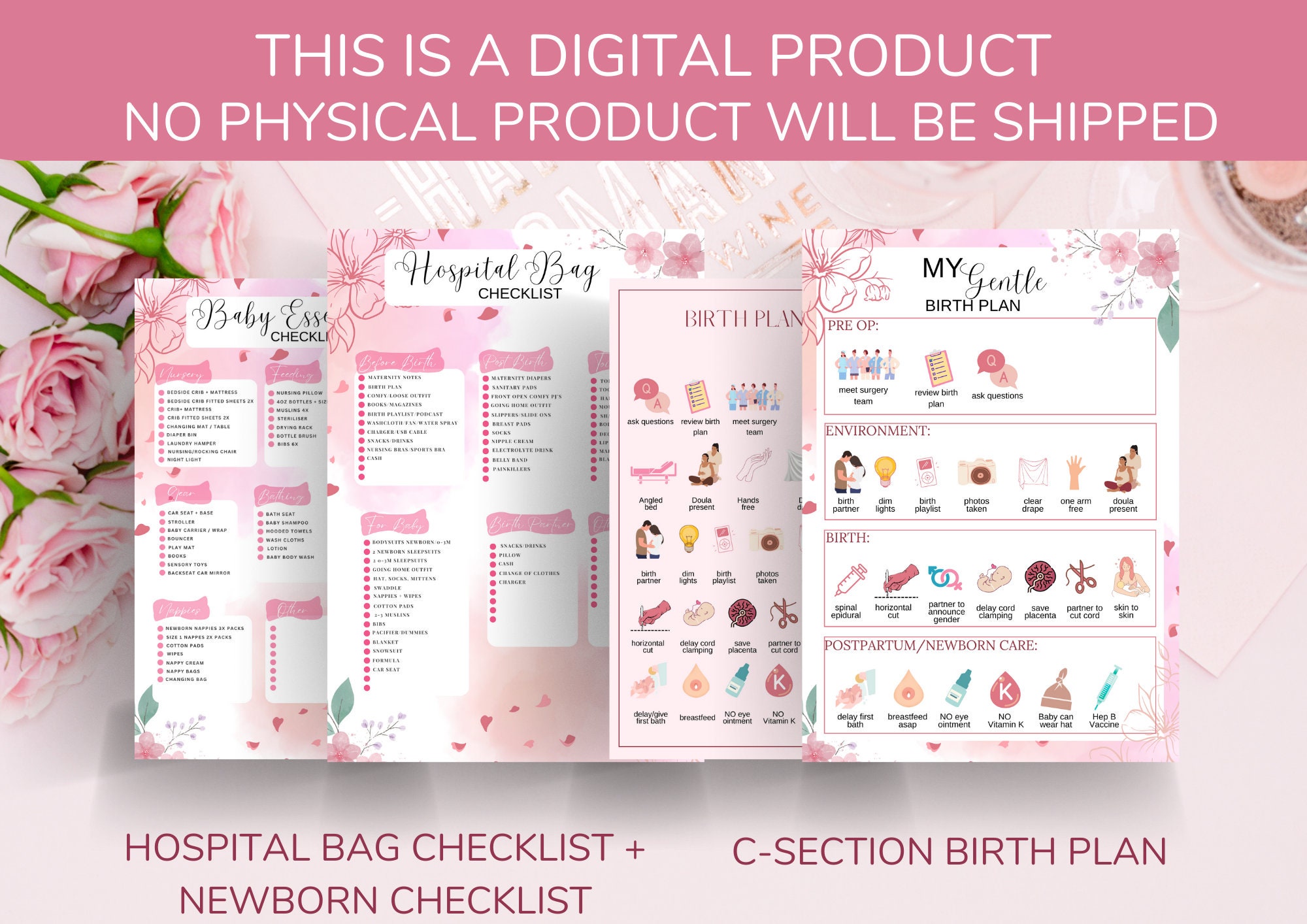 Visual C-section Birth Plan Template Editable DIGITAL Download Birth ...
