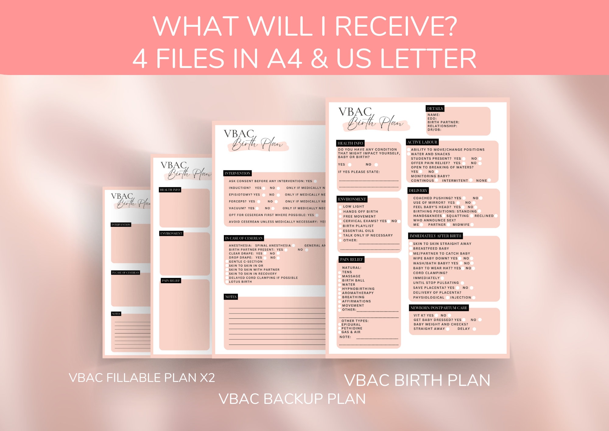 Vbac Birth Plan Template Printable Birth Plan Natural Birth Plan Birth ...
