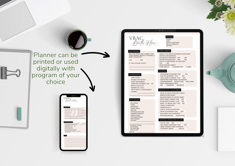 Vbac Birth Plan Template Printable Birth Plan Natural Birth Plan Birth ...