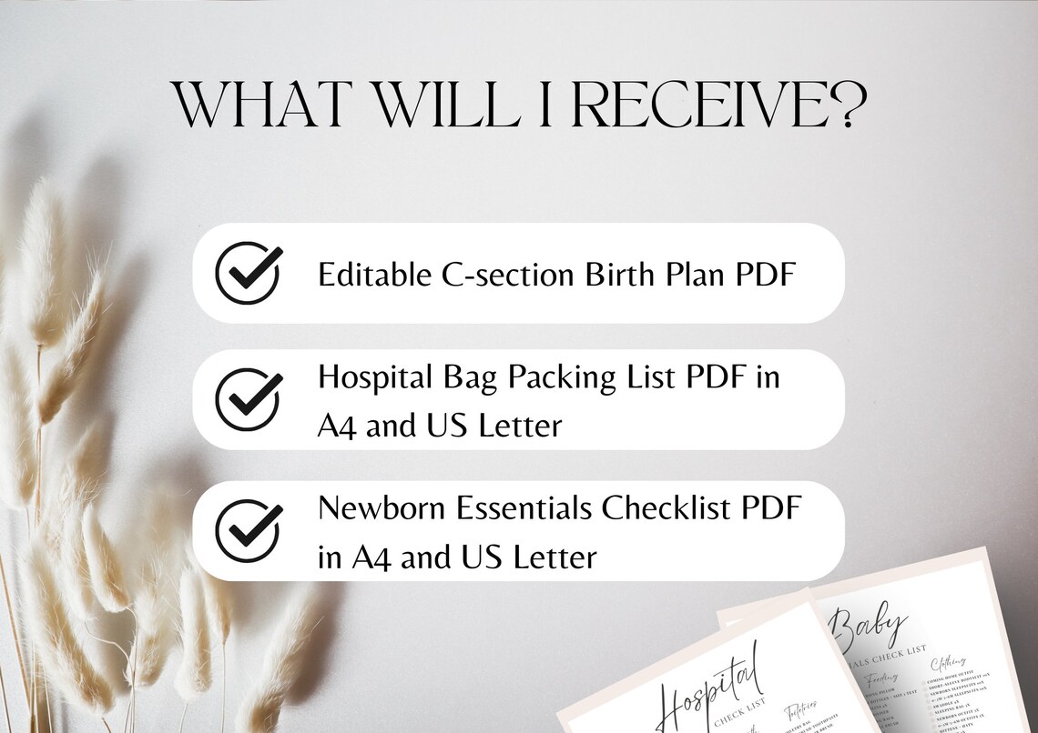 Cesarean Birth Plan Template Csection Birth Plan Printable Birth ...