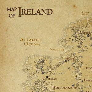 Fantasy Map of Ireland, Map Poster, Gift for Him, Gift for Her, Wall ...