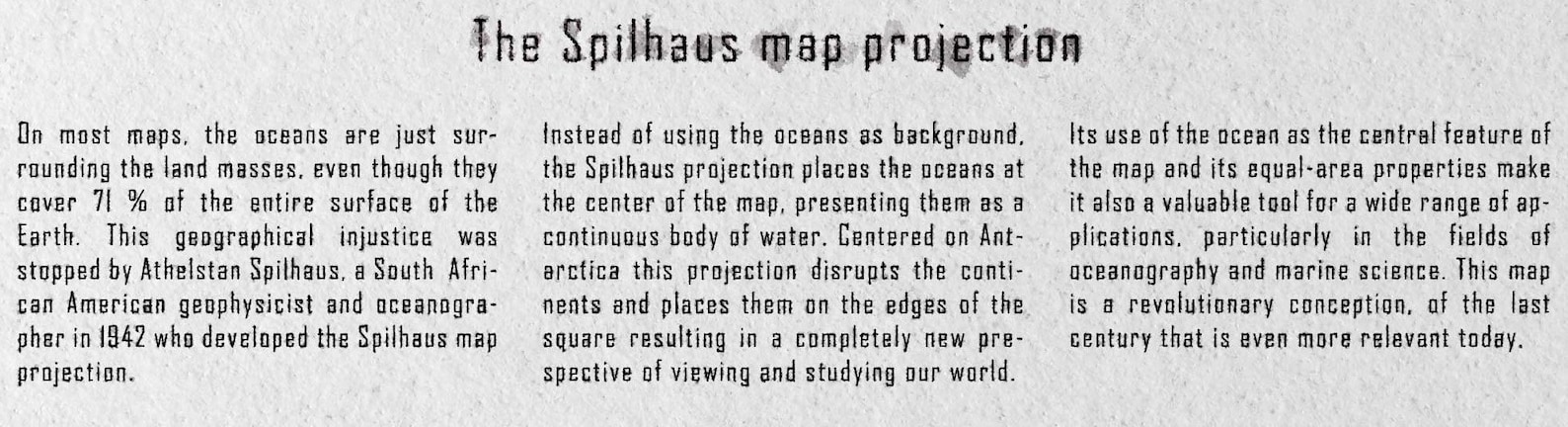 The Spilhaus Projection Map: World Oceans in a Square | Watercolor ...