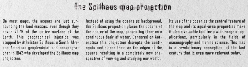 The Spilhaus Projection Map: World Oceans in a Square | Watercolor ...