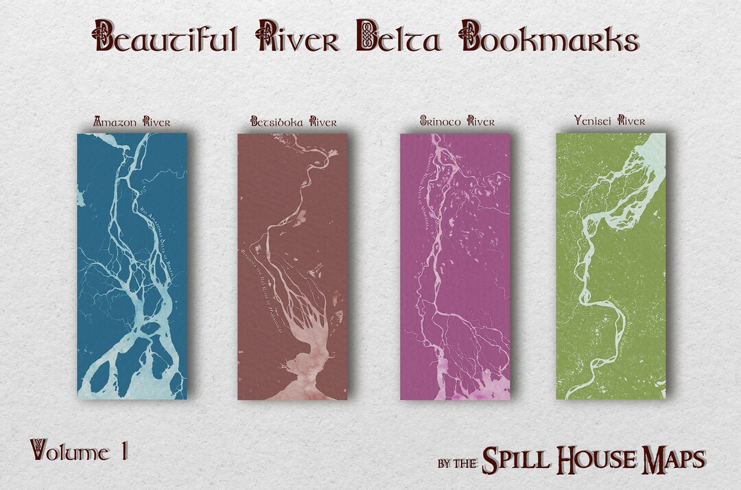 Beautiful River Delta Map Bookmark Set | River Delta | Map Bookmark ...