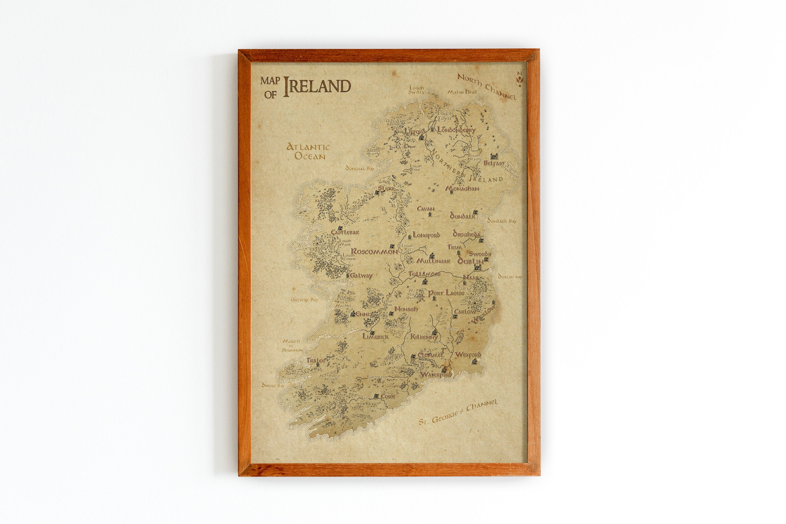 Fantasy Map of Ireland, Map Poster, Gift for Him, Gift for Her, Wall ...