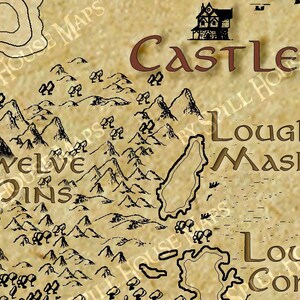 Fantasy Map of Ireland, Map Poster, Gift for Him, Gift for Her, Wall ...