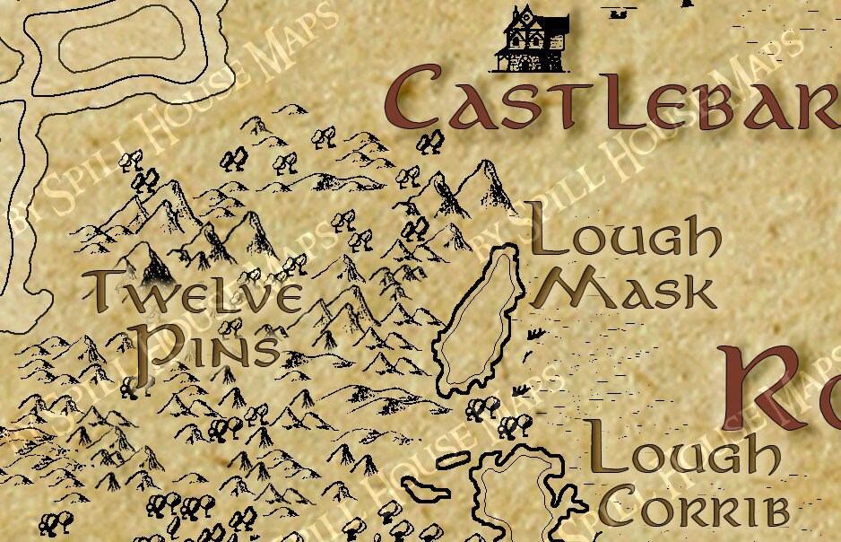 Fantasy Map of Ireland, Map Poster, Gift for Him, Gift for Her, Wall ...