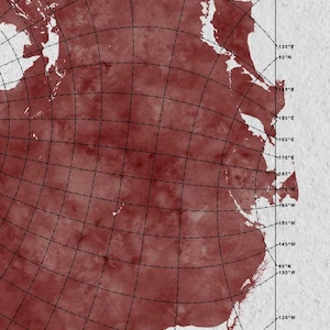 The Spilhaus Projection Map: World Oceans in a Square | Watercolor ...