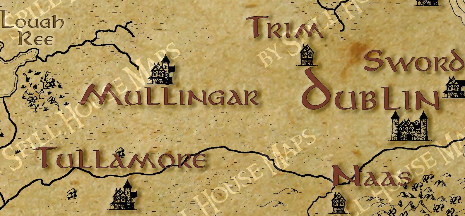 Fantasy Map of Ireland, Map Poster, Gift for Him, Gift for Her, Wall ...