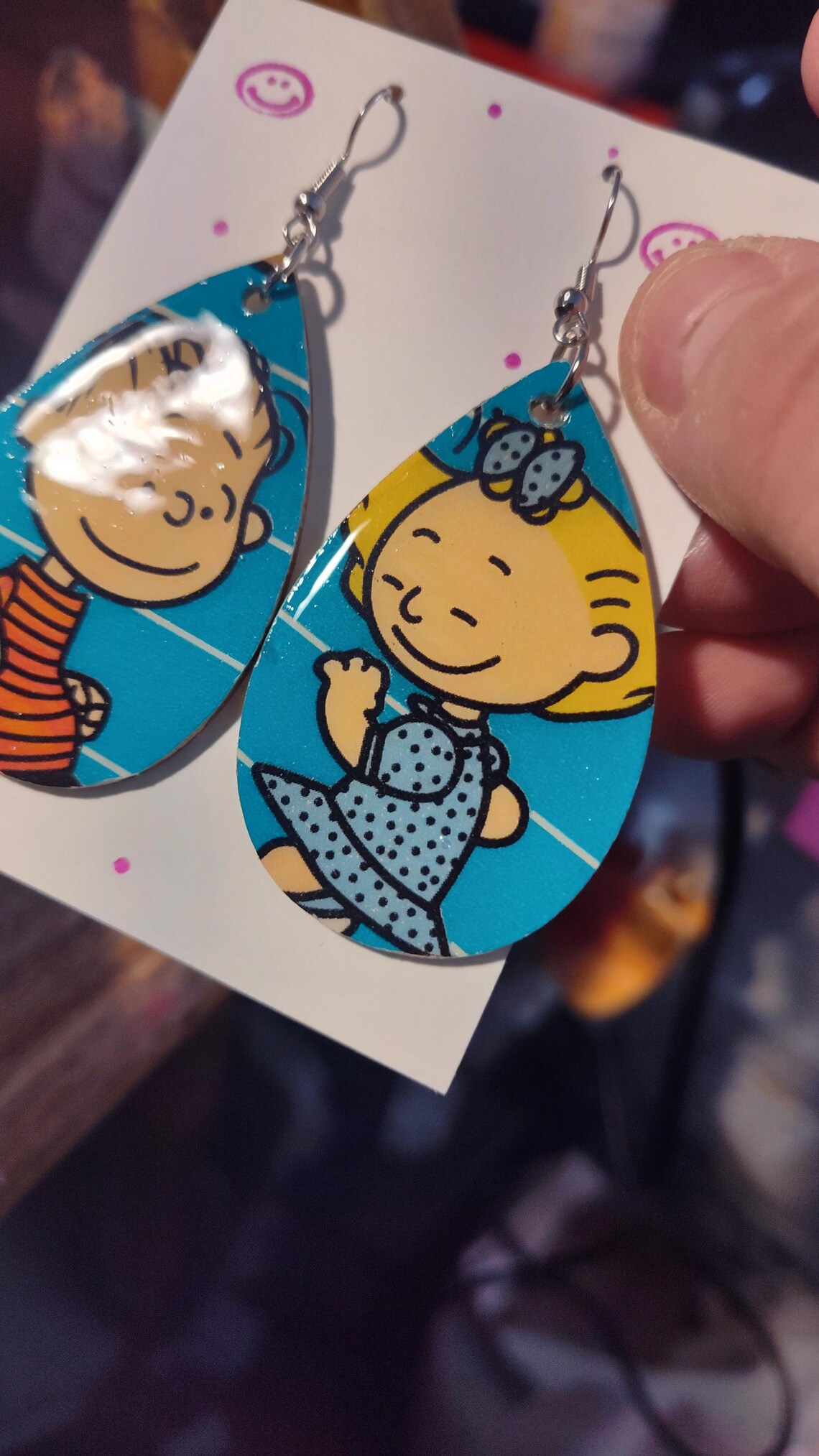 Handmade Peanuts Earrings Featuring Sally and Linus Dancing , Unique - Etsy