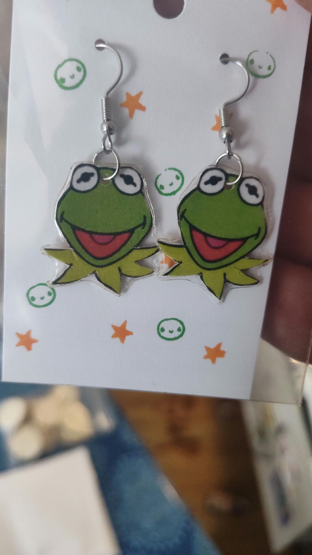 Unique Recycled Earrings Made of Vintage Valentines Featuring Kermit ...