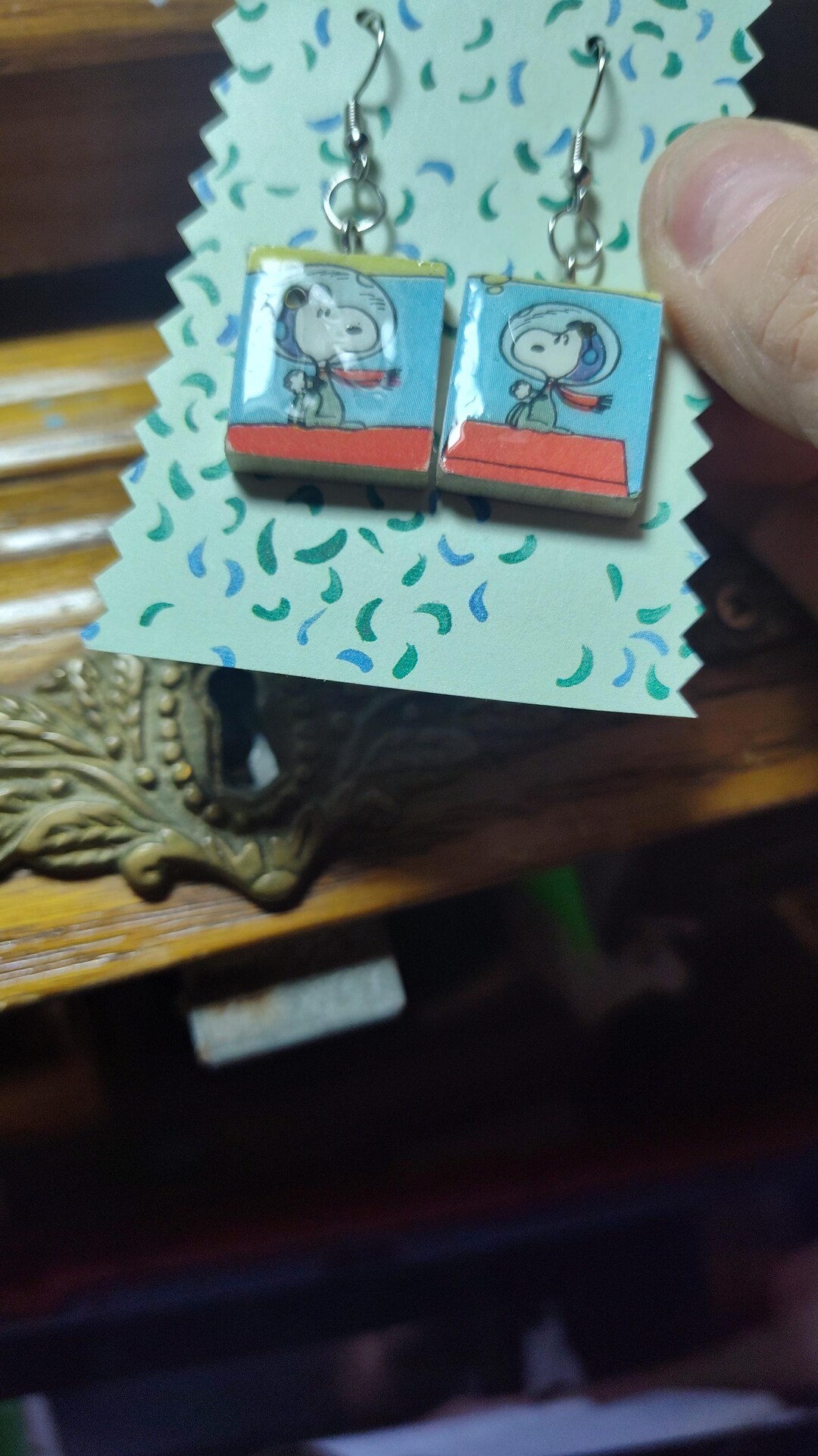 Snoopy Inspired Earrings on a Scrabble Tile Very Unique and Lightweight ...