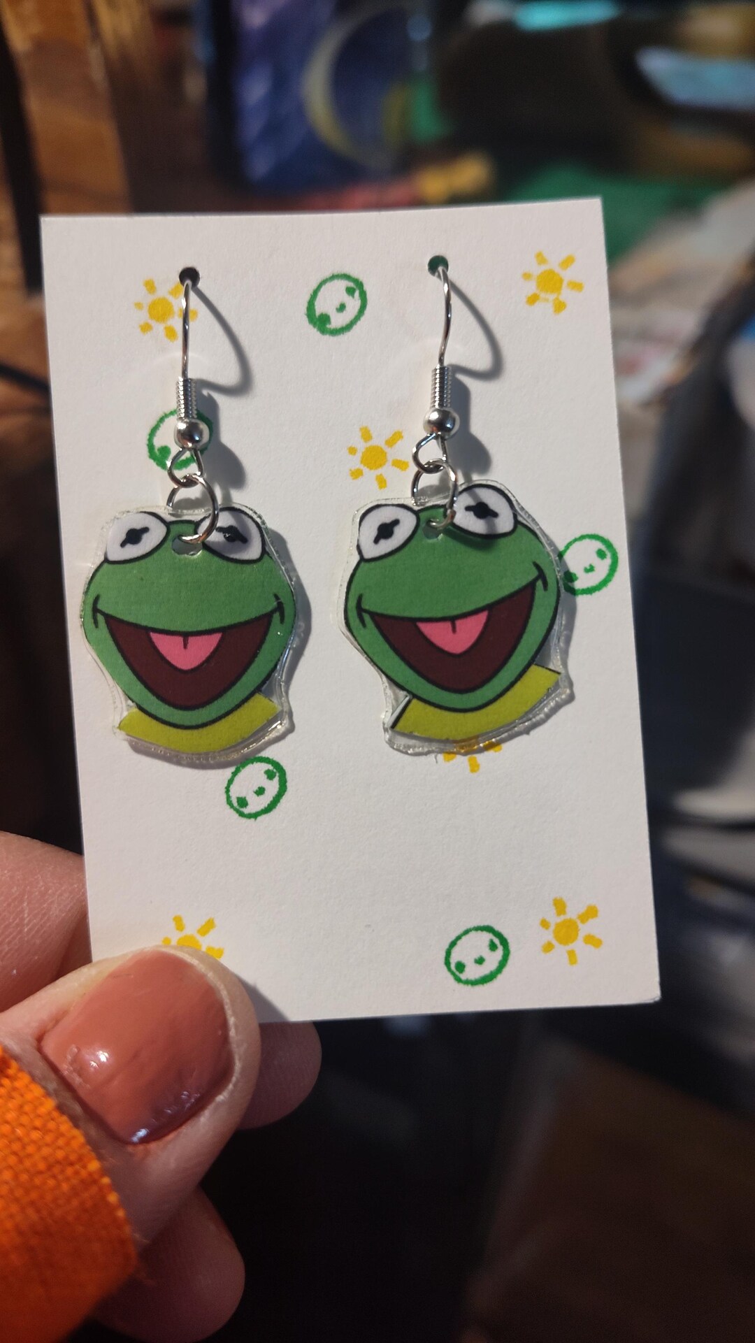 Unique Recycled Earrings Made of Vintage Valentines Featuring Kermit ...