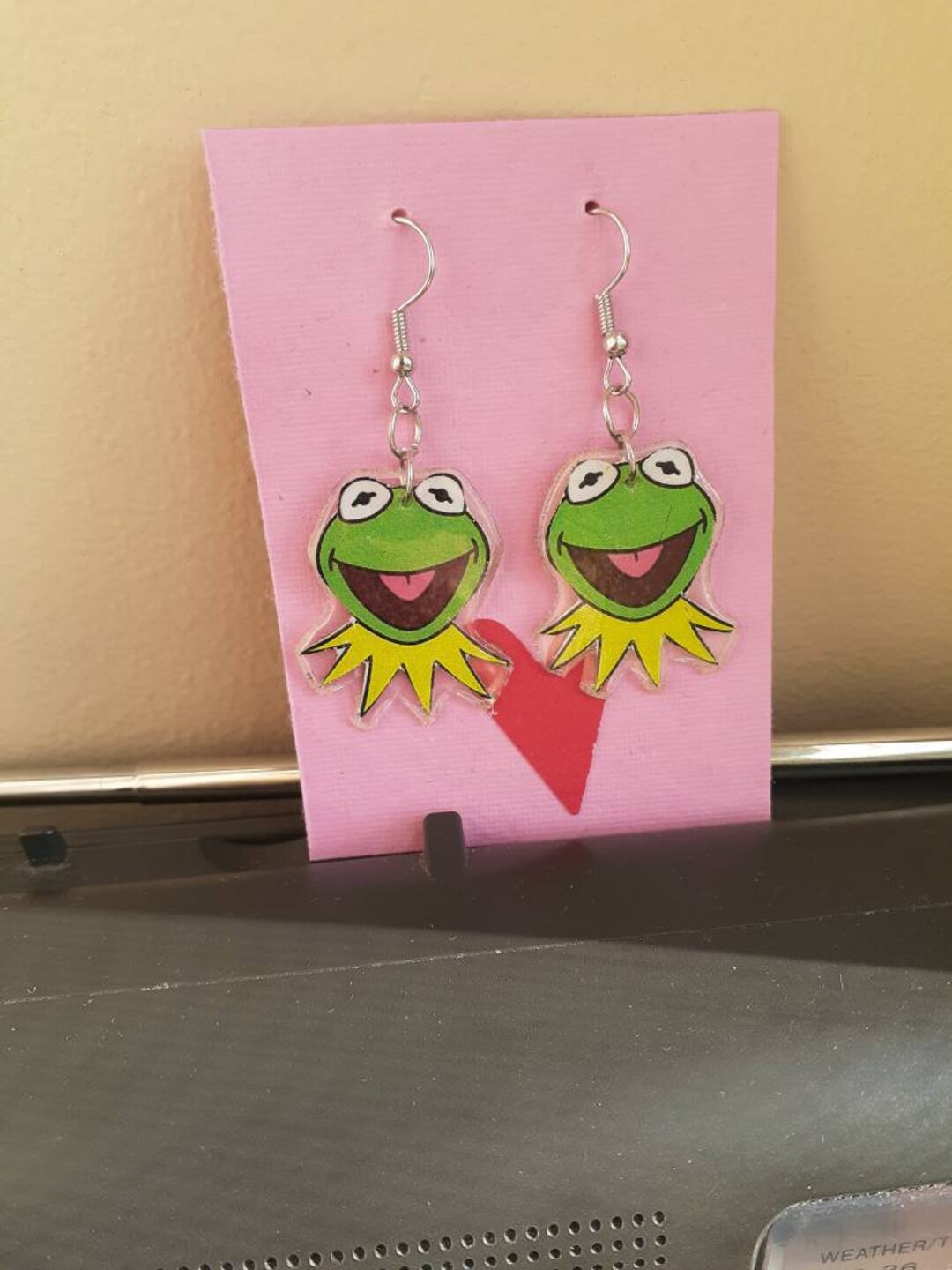 Unique Recycled Earrings Made of Vintage Valentines Featuring Kermit ...