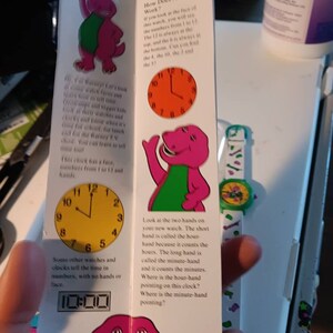 1993 Barney Water Resistant Watch and Teach Me Time Book Vintage ...