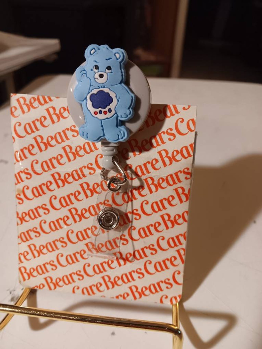 Handmade Care Bear Inspired Grumpy Bear Retractable Badge Holder - Etsy