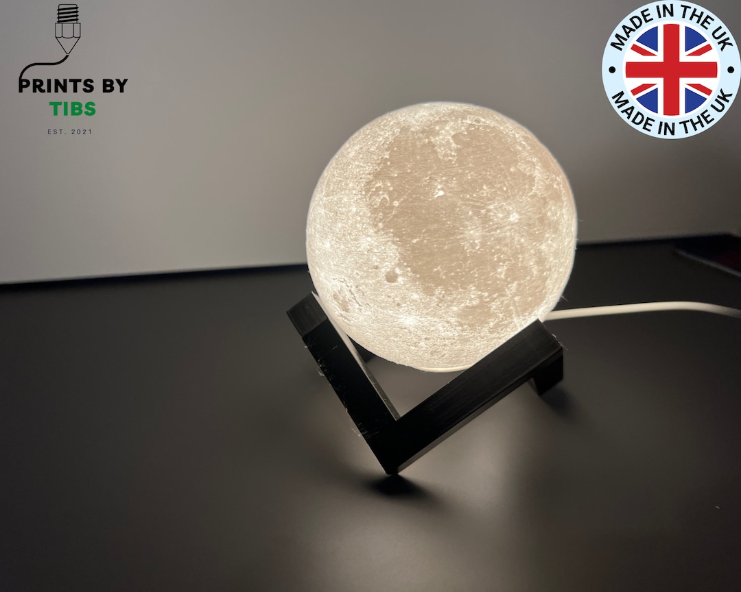 3D Printed Moon Lamp, Night Light, Lithopane, NASA - Etsy