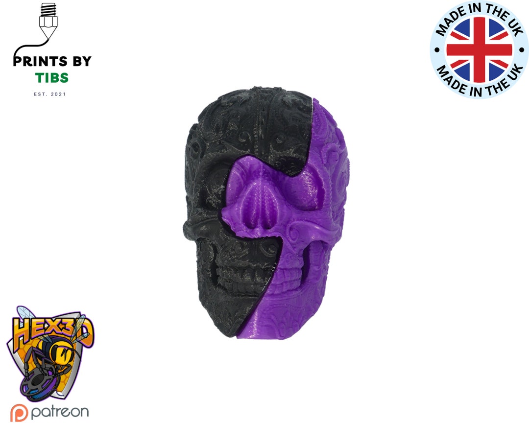 3D Printed Deluxe Skull in a 2-part/colour Puzzle. - Etsy