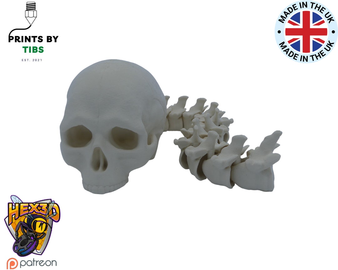3D Printed Predator Hunting Skull Trophy Articulated. Skull and Spine ...