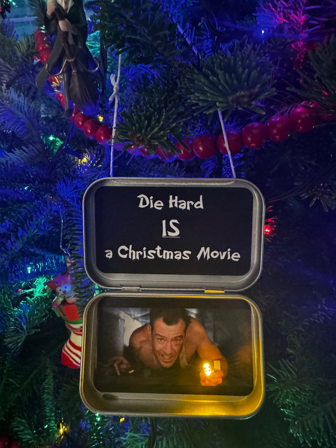 Light up Die Hard IS a Christmas Movie Ornament With Hole for Light - Etsy